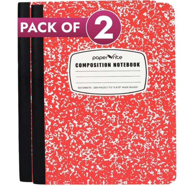 Composition Notebook | Wide Ruled | Pastel Red | Pack of 2 – paperrite.com
