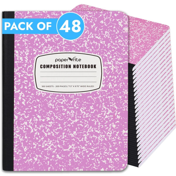 Composition Notebook | Wide Ruled | Pastel Pink | Pack of 48 ...